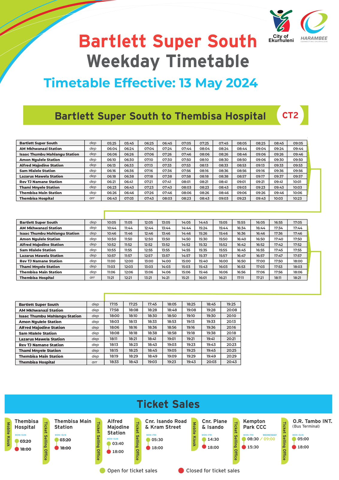 Timetable - harambeebrt